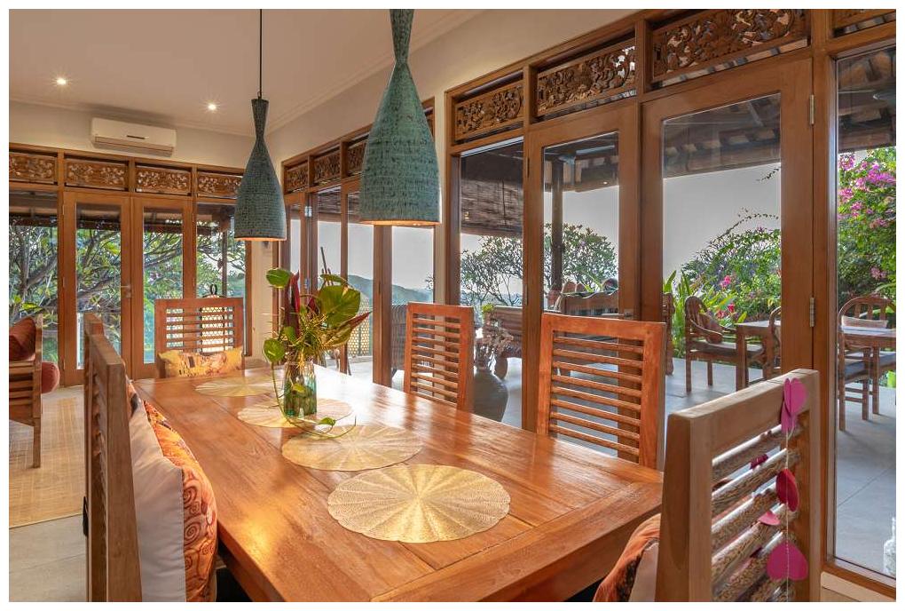 Dining Inside - Palm Living Bali Long Term Villa Rentals : Villa Jintan